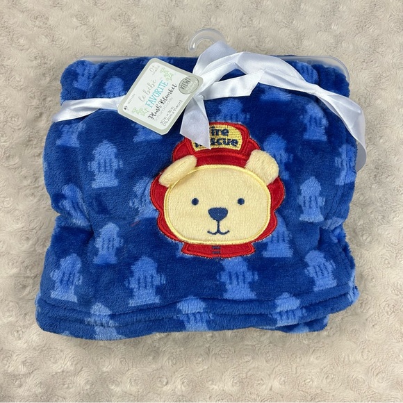 le bebe | Bedding | Le Bebe Favorite Fire Rescue Bear Baby Blanket Blue ...